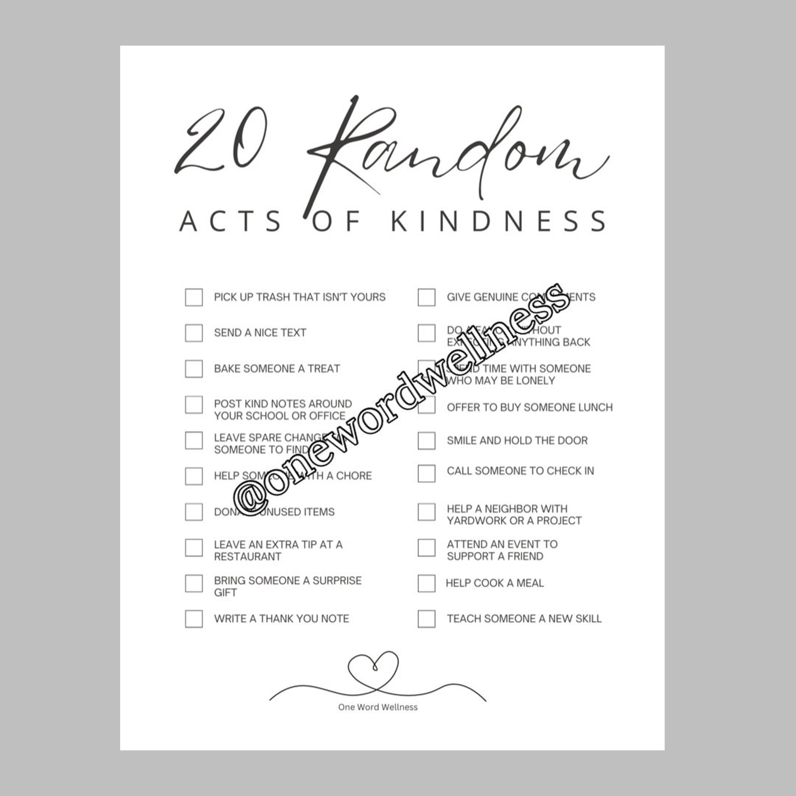 Random Acts of Kindness Printable, School Counseling Resource, Kindness ...