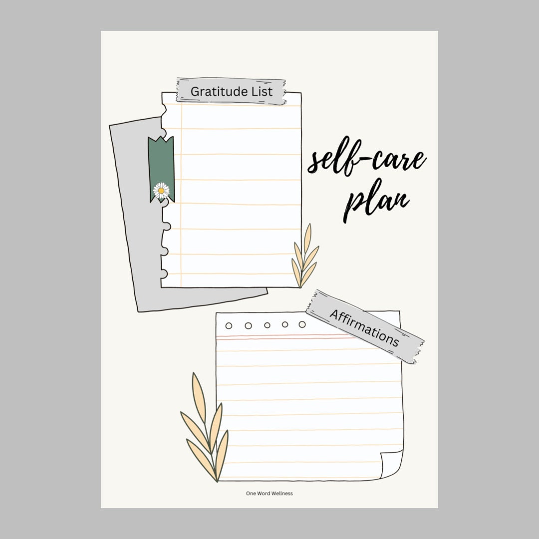 Self-care Plan Printable, Wellness Ideas, Journal Prompts, School ...