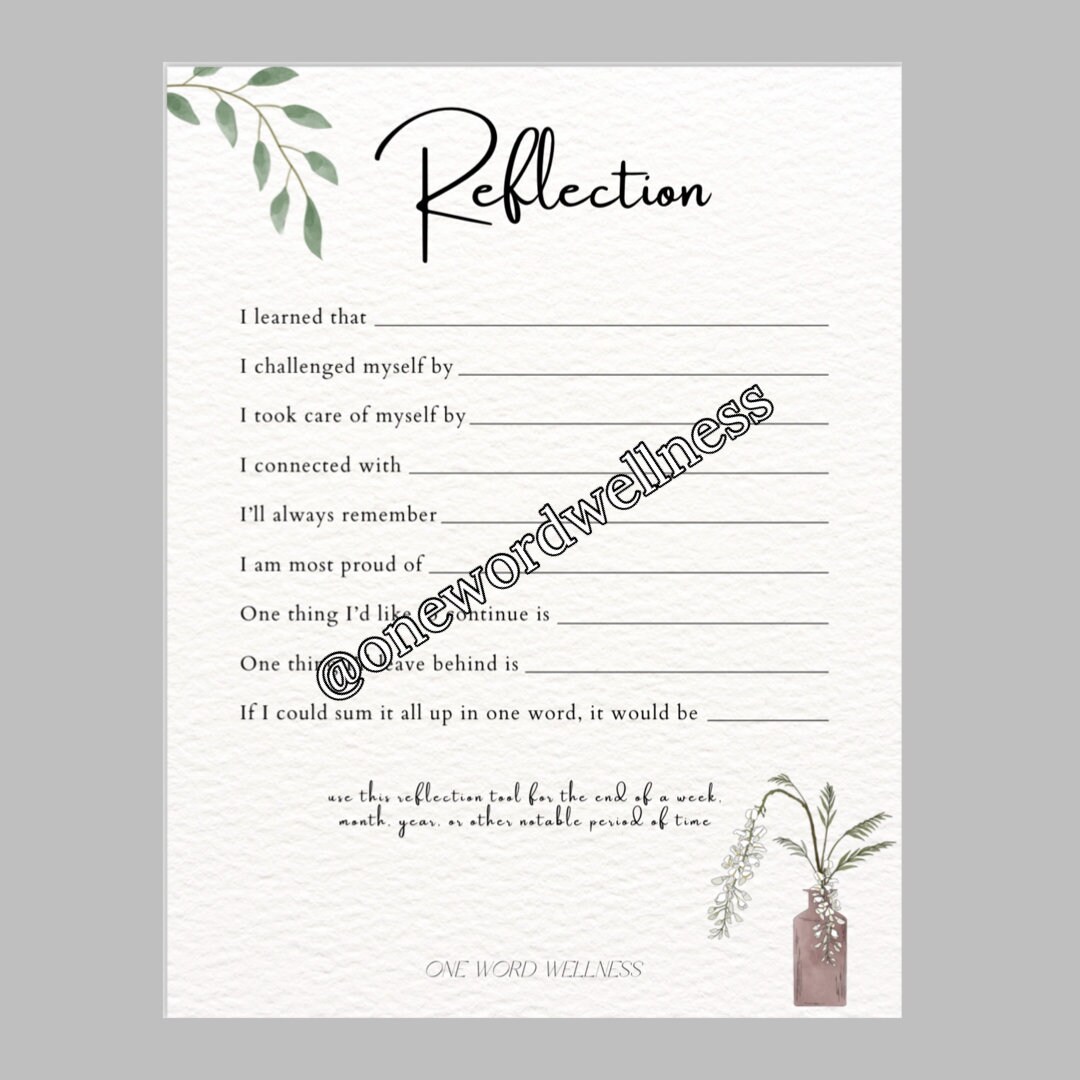 Reflection Journal Activity, Self-help, Therapy Activity, School ...