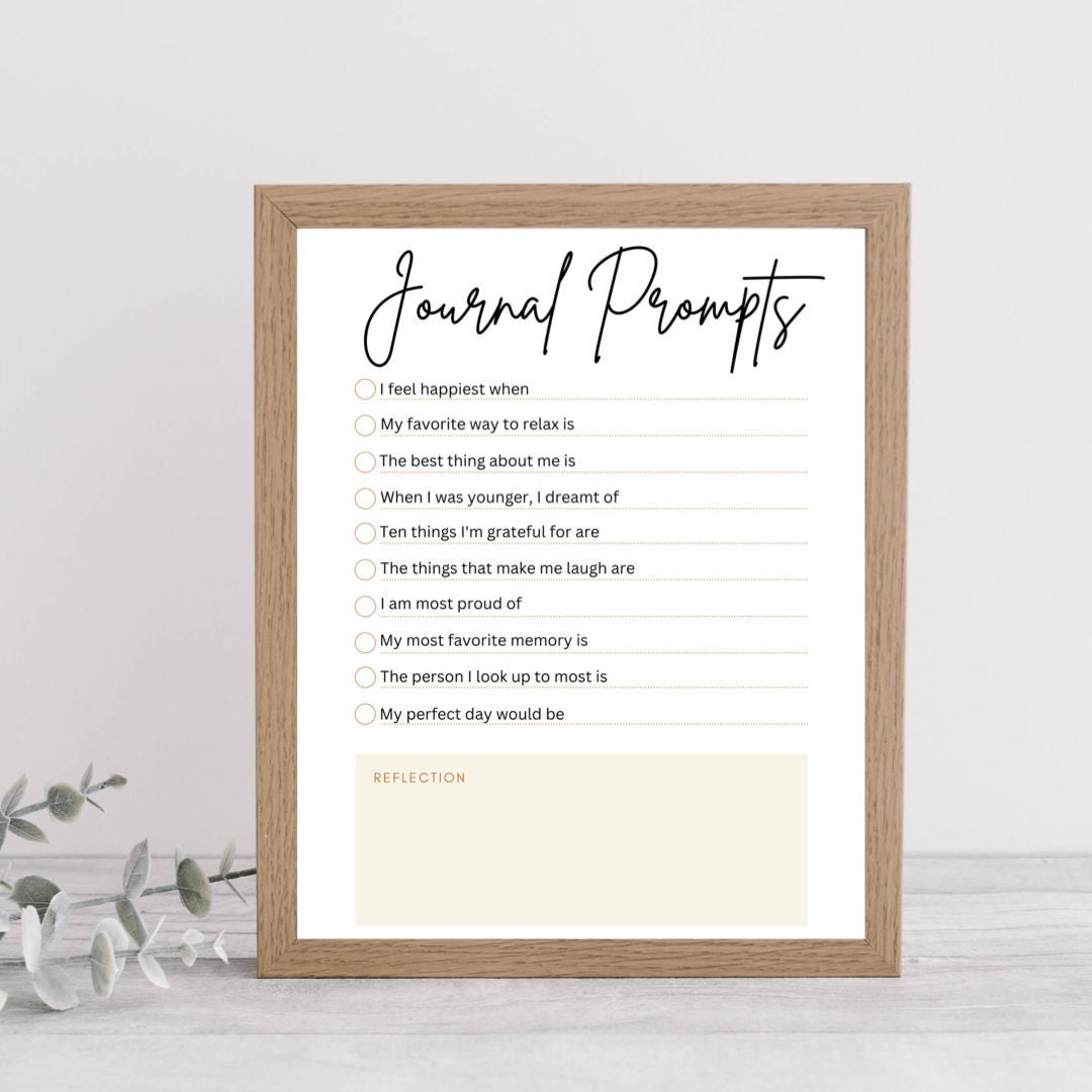 Positive Journal Prompts Printable, Counseling Resource, Journaling ...