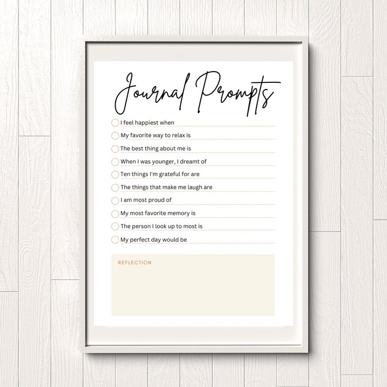 Positive Journal Prompts Printable, Counseling Resource, Journaling ...