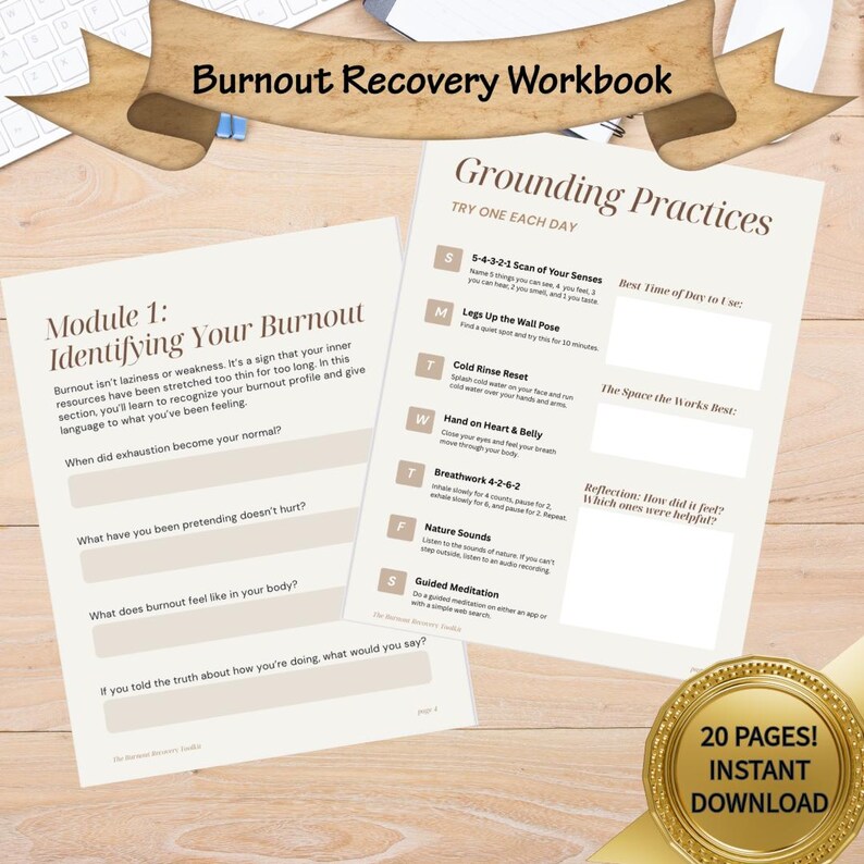 Burnout Recovery Workbook, 30 Day Reset, Self-care (digital PDF) - Etsy