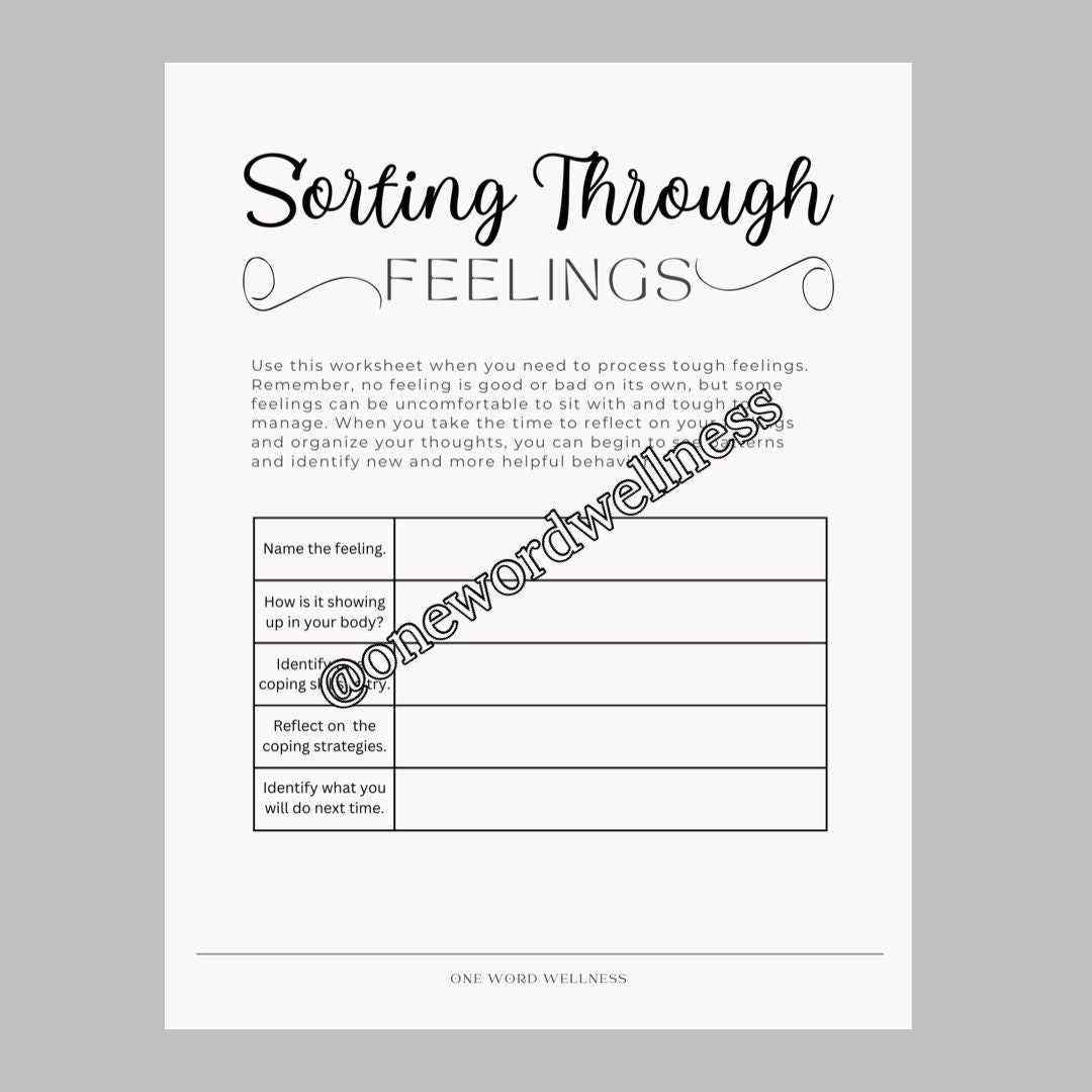 Feelings Worksheet, Processing Emotions, School Counseling Activity ...