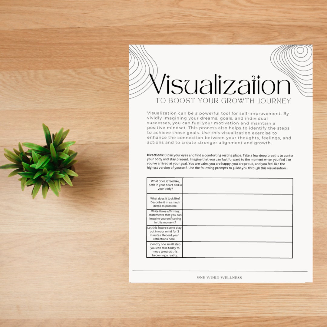 Visualization Activity, Goal Setting Printable (digital Download PDF) - Etsy
