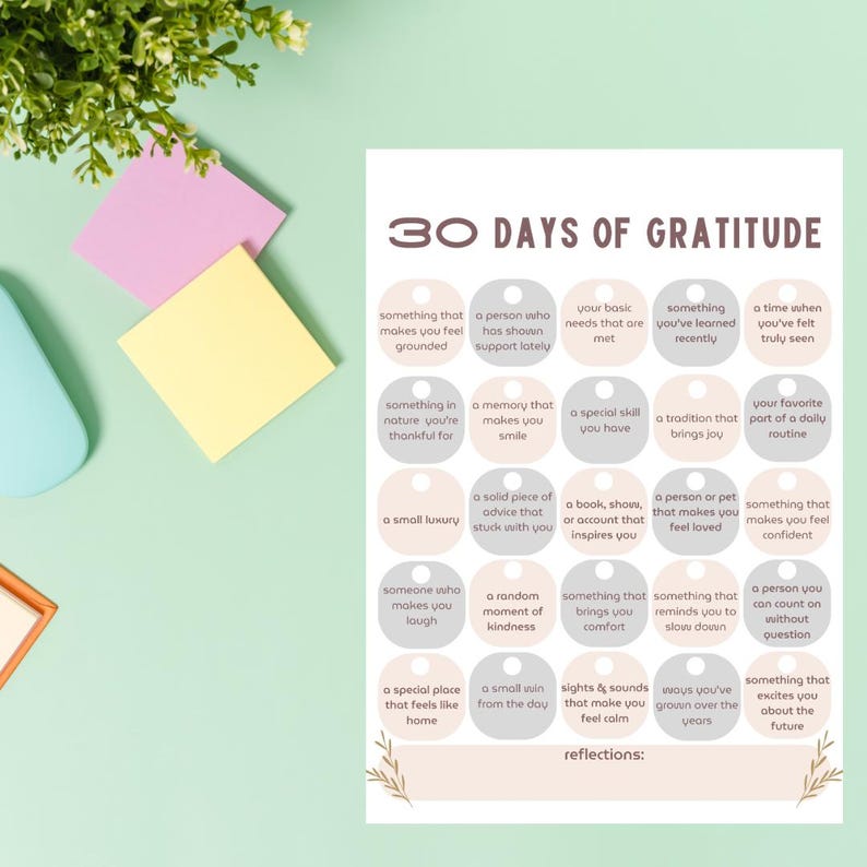 30 Days of Gratitude, Gratitude Calendar, Family Activity, Thanksgiving ...