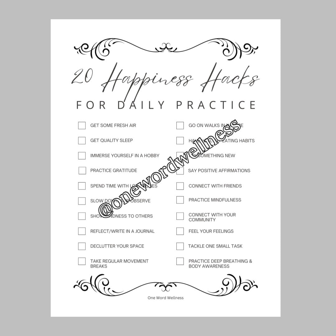 Happiness Hacks, Happiness Worksheet, School Counseling Activity, Self ...