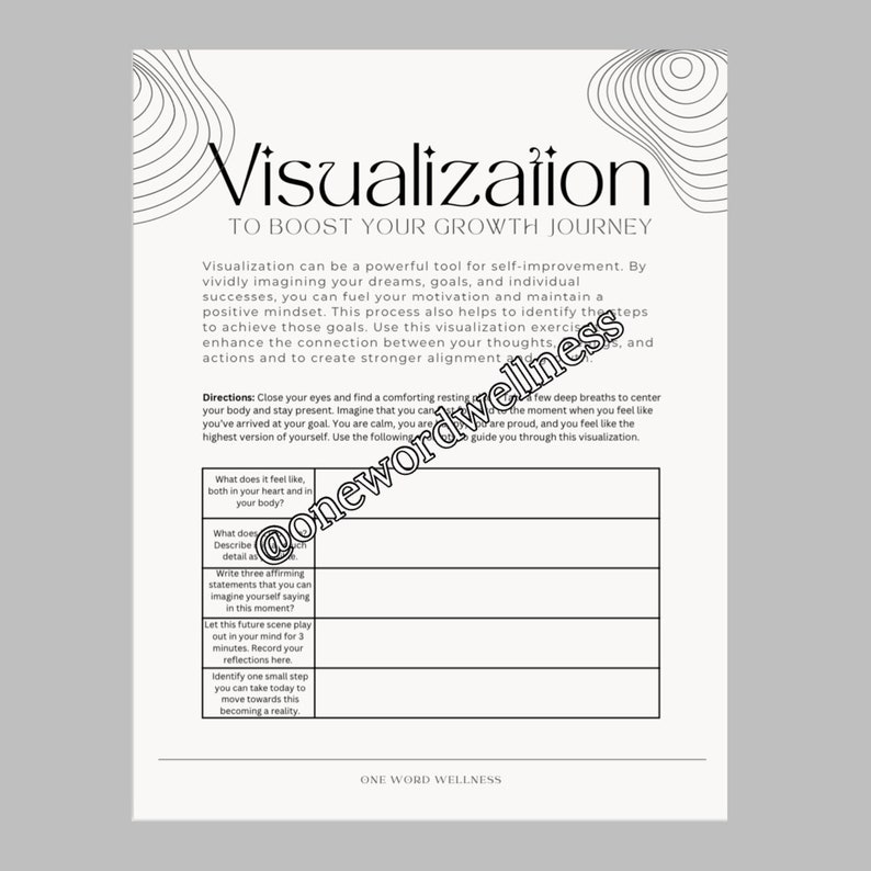 Visualization Activity, Goal Setting, Manifestation Activity, School ...