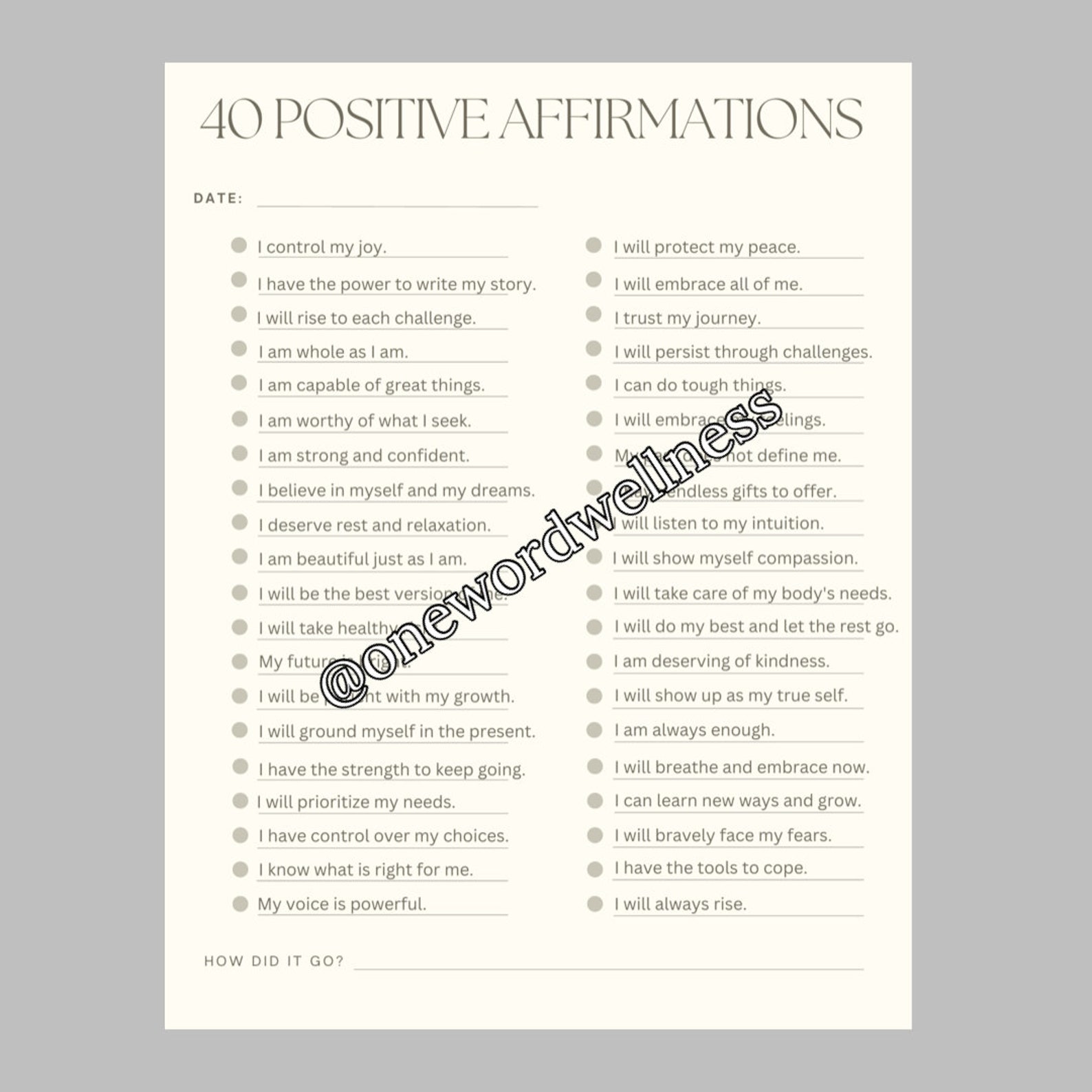 Positive Affirmations Printable, Counseling Resource, Affirmations ...