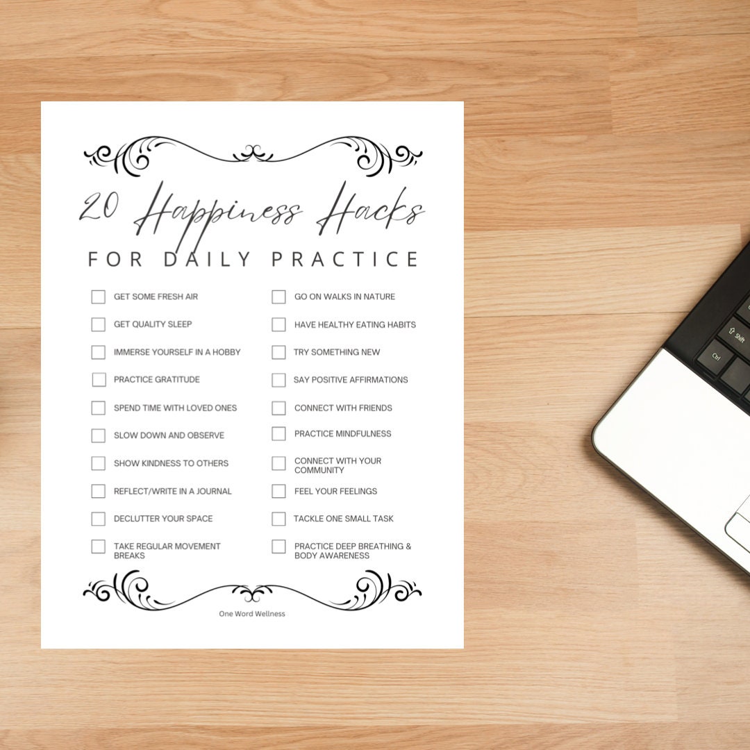 Happiness Hacks, Happiness Worksheet, School Counseling Activity, Self ...