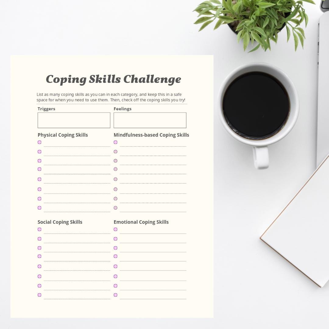 Coping Skills Challenge, School Counseling Activity, Therapy, Self-help ...
