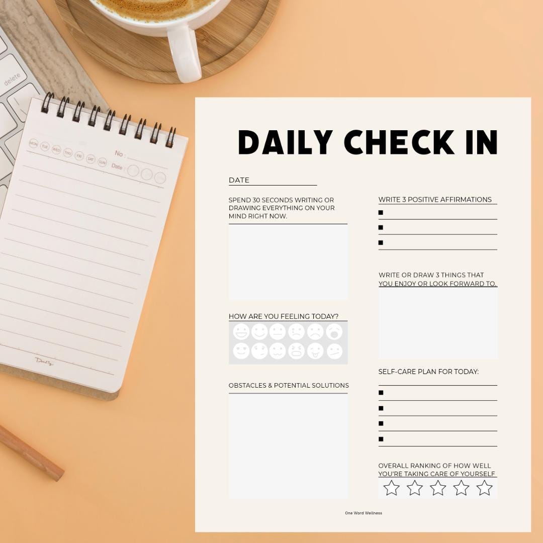 Daily Mental Health Check In, School Counseling Activity, Daily Check ...