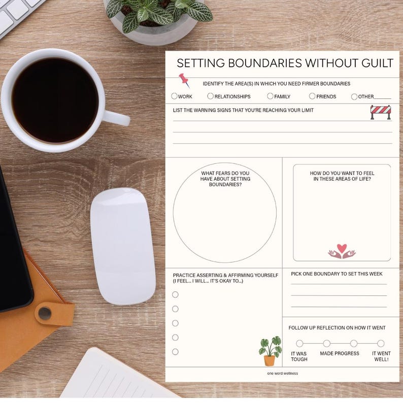 Boundaries Worksheet, Self-help Therapy Tool (digital Download PDF) - Etsy