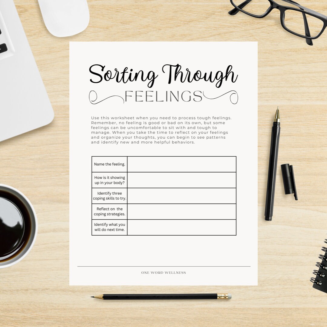 Feelings Worksheet, Processing Emotions, School Counseling Activity ...