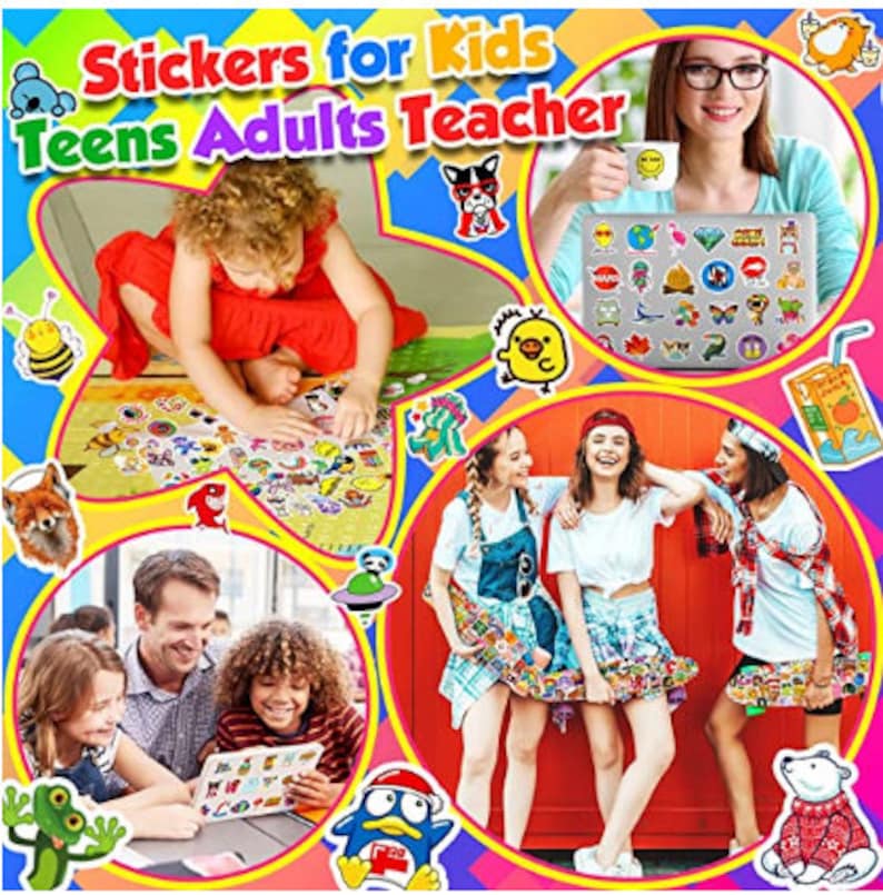 100pc Water Bottle Stickers for Kids Teens, Bulk Stickers Colorful ...