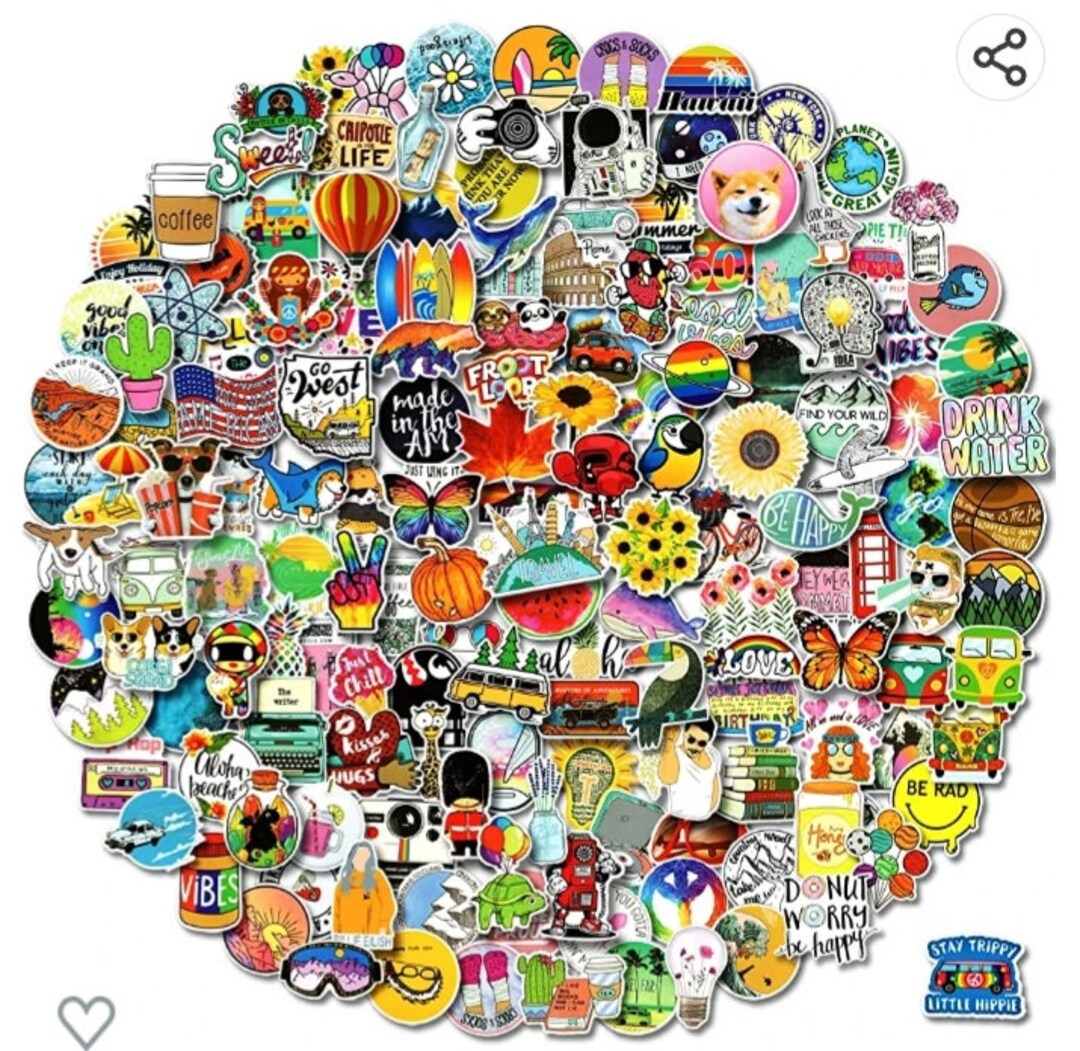 100 Pc Colorful VSCO Waterproof Stickers, Cute Aesthetic Stickers ...