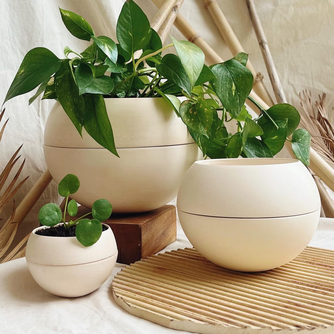 Ceramic Self Watering Planter – Handmade in Italy – Modern Indoor Pot ...