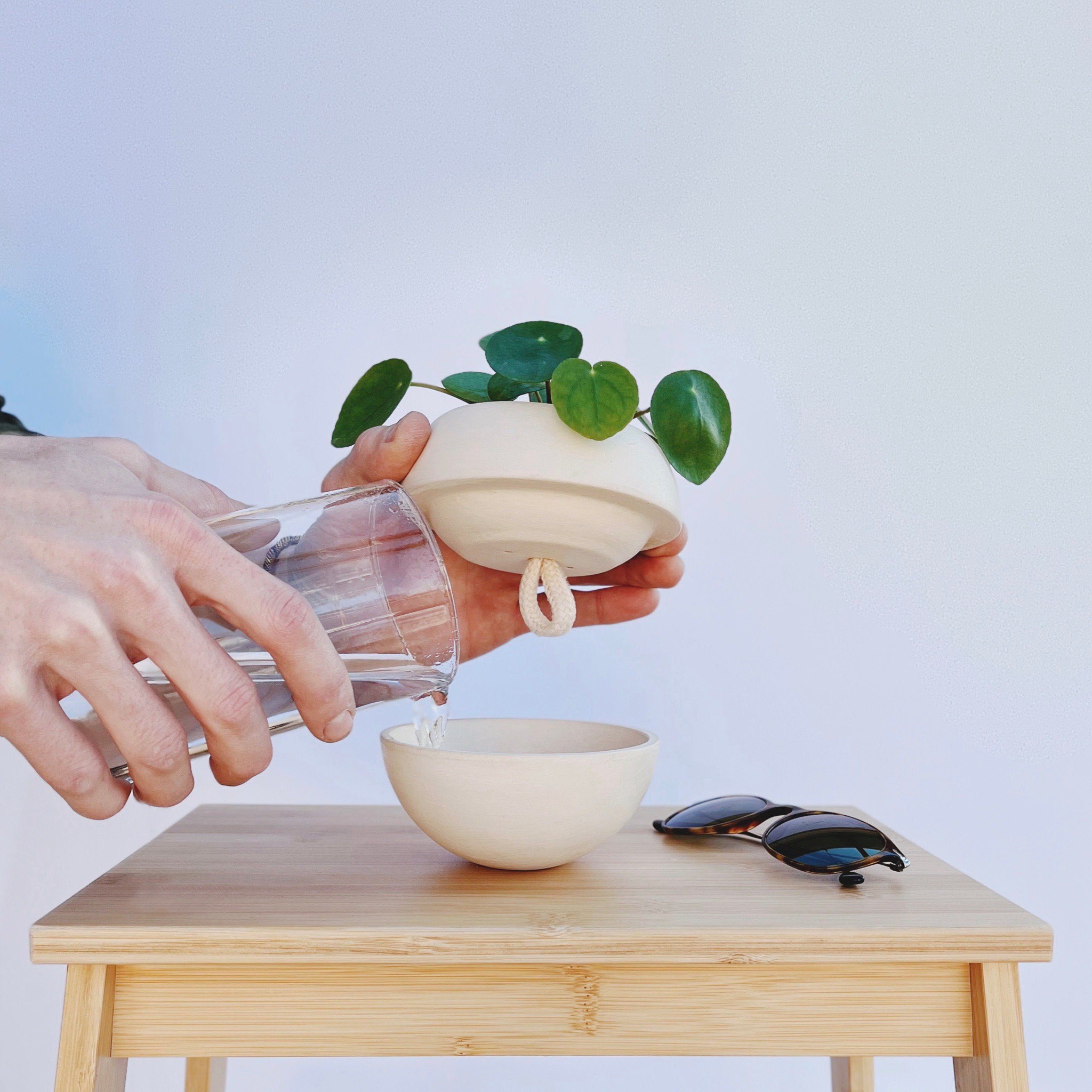 White Planter self-watering Hand Made, Italy, Premium, 100% Ceramic ...