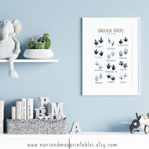 Dino Tracks Dinosaur Footprints Poster Dinosaur Tracks Educational Dino ...