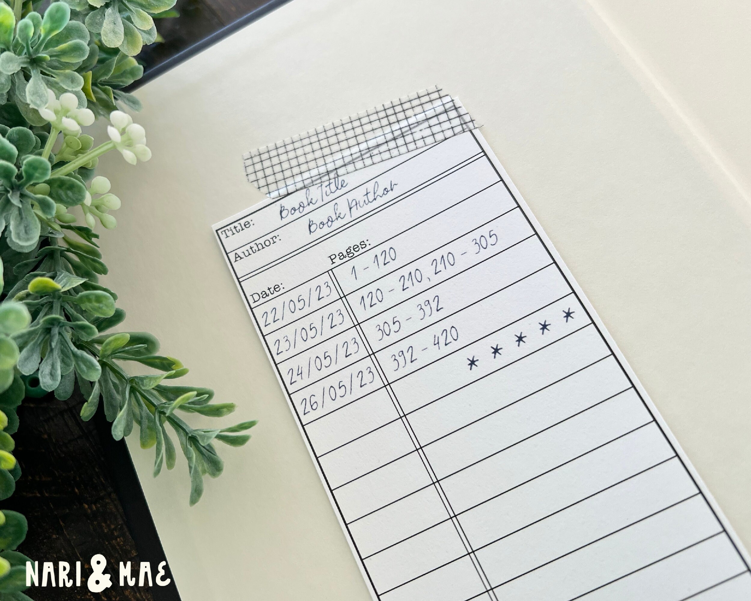 Library Card Style Reading Log Bookmark Reading Tracker for - Etsy