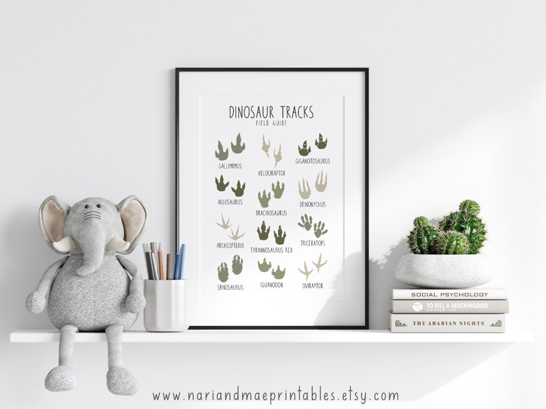 Dinosaur Tracks Print Dinosaur Footprints Educational Dinosaur Wall Art ...