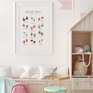 Dinosaur Tracks Printable Dinosaur Footprints Poster Dinosaur Nursery ...