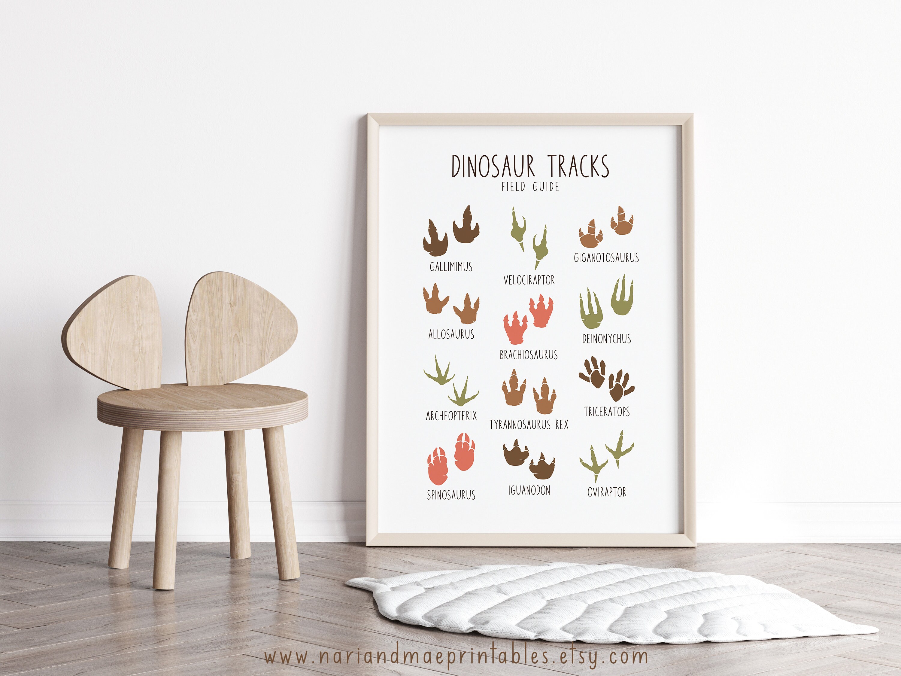 Dinosaur Tracks Printable Dinosaur Footprints Poster Dinosaur Nursery ...
