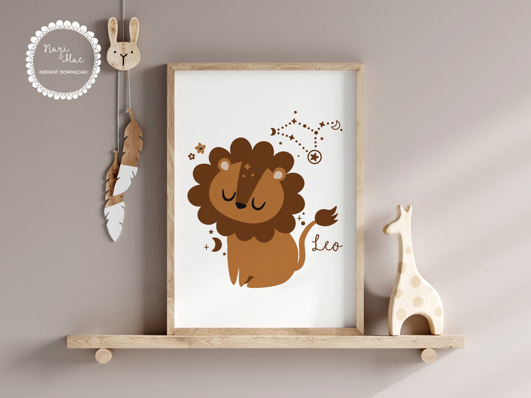 Leo Printable Nursery Wall Art Leo Nursery Print Leo Print Modern ...