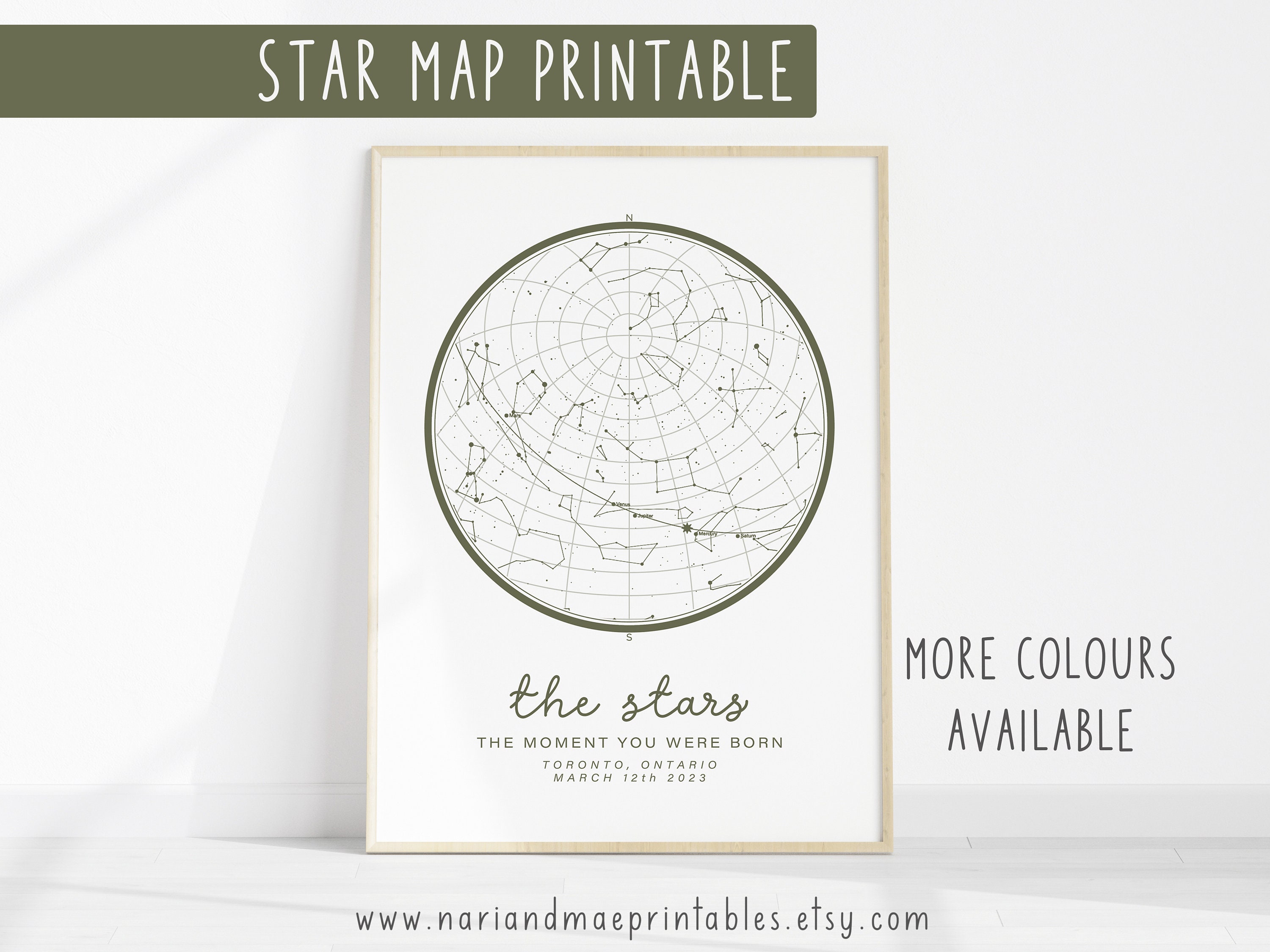 CUSTOM Star Map Printable Constellation Map Printable Star Map Print ...
