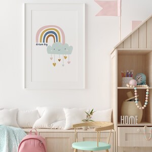 Dream Big Rainbow Nursery Print Decor Rainbow Wall Art Printable ...