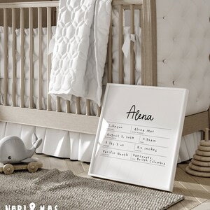 Baby Birth Stats Print, Birth Statistics Sign, Baby Birth Announcement ...