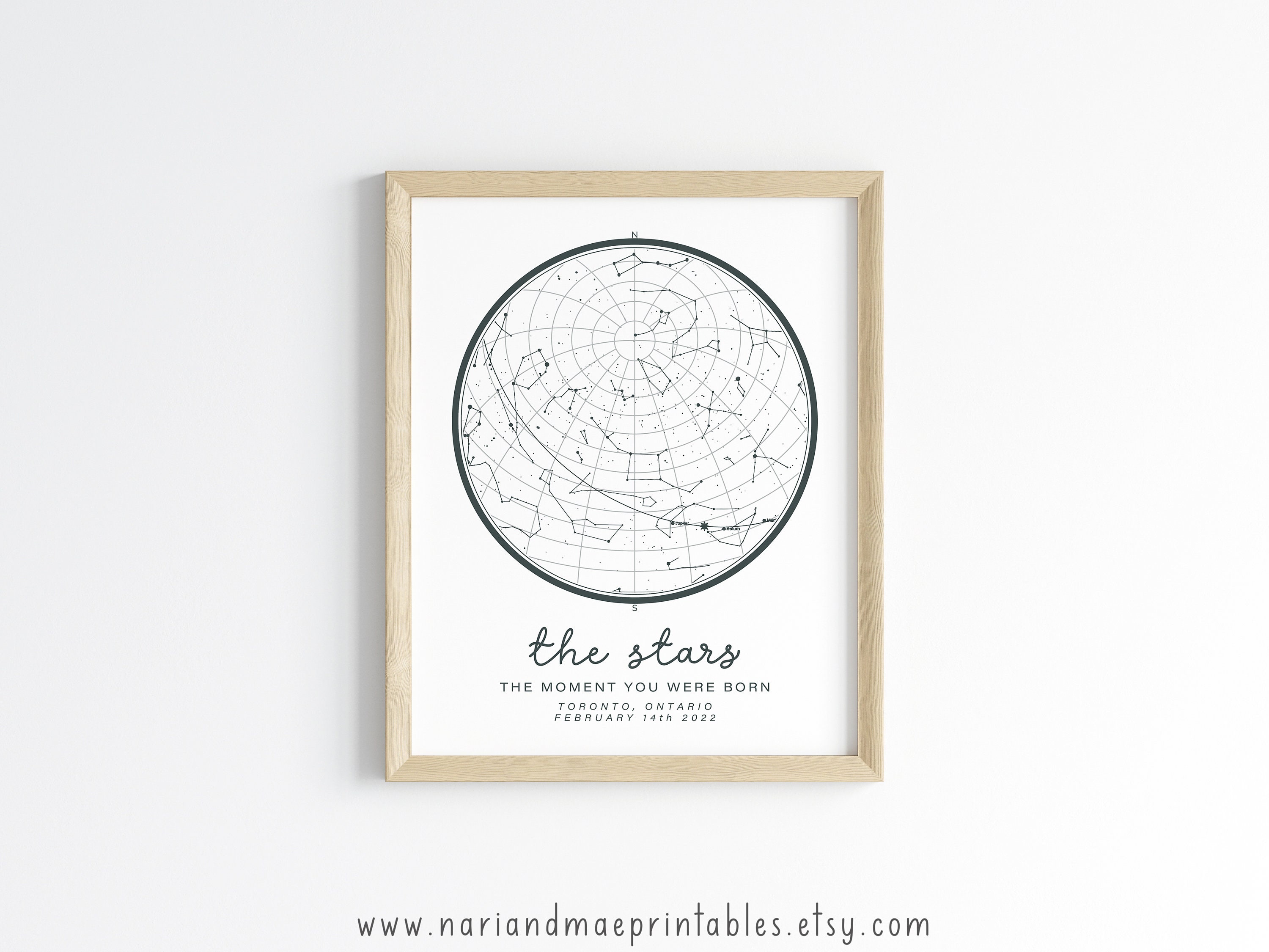 CUSTOM Star Map Printable Constellation Map Printable Star Map Print ...