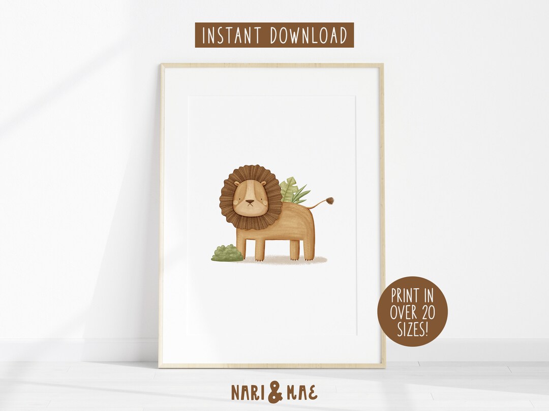 Lion Safari Nursery Decor, Jungle Nursery Decor, Lion Nursery Wall ...