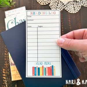 Library Card Style Kids Reading Log Bookmark, Kids Page Tracker ...