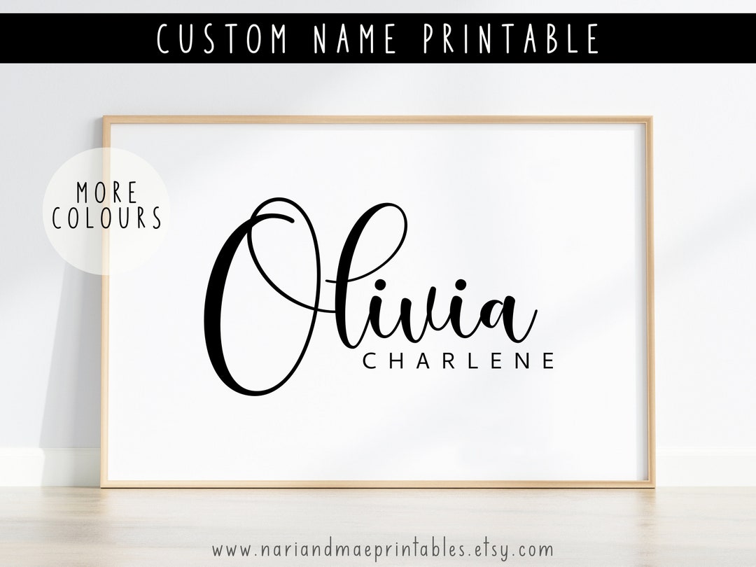 CUSTOM Name Printable for Nursery, Personalized Nursery Wall Art for ...