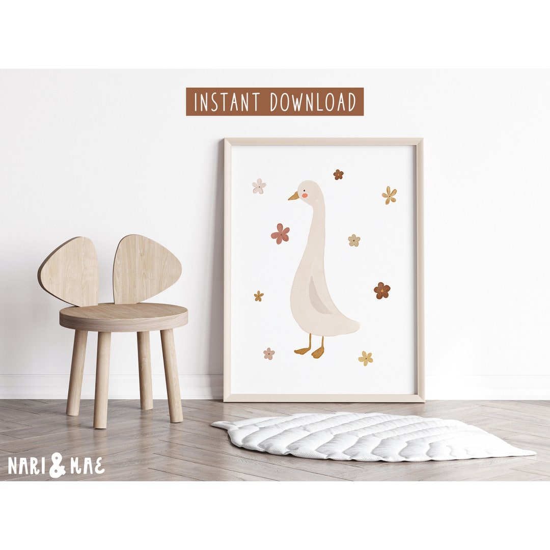 Goose Nursery Print, Silly Goose Wall Art, Silly Goose Nursery Wall Art ...