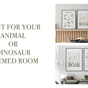 Let the World Hear You Roar Print, Animal Nursery Wall Decor, Dinosaur ...