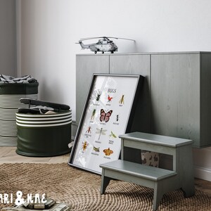 Educational Bugs Poster, Montessori Homeschool Decor, Insects Print ...