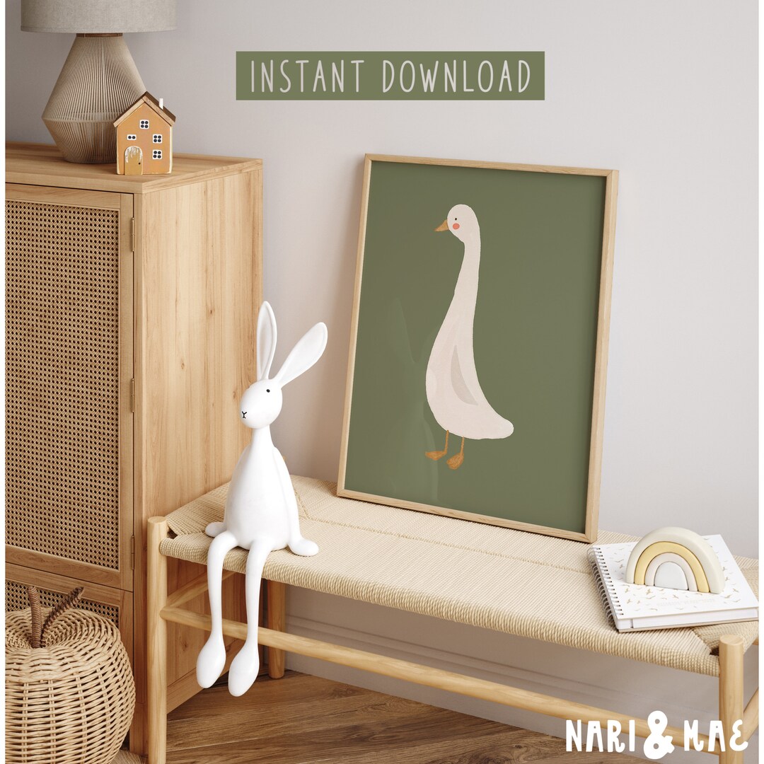 Goose Nursery Print, Silly Goose Wall Art, Silly Goose Nursery Wall Art ...