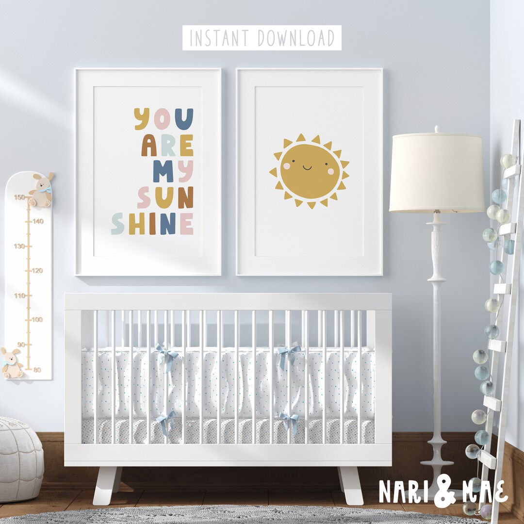 You Are My Sunshine Nursery Printables Set, Nursery Wall Decor, Kids ...