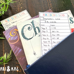 Library Card Style Kids Reading Log Bookmark, Kids Page Tracker ...