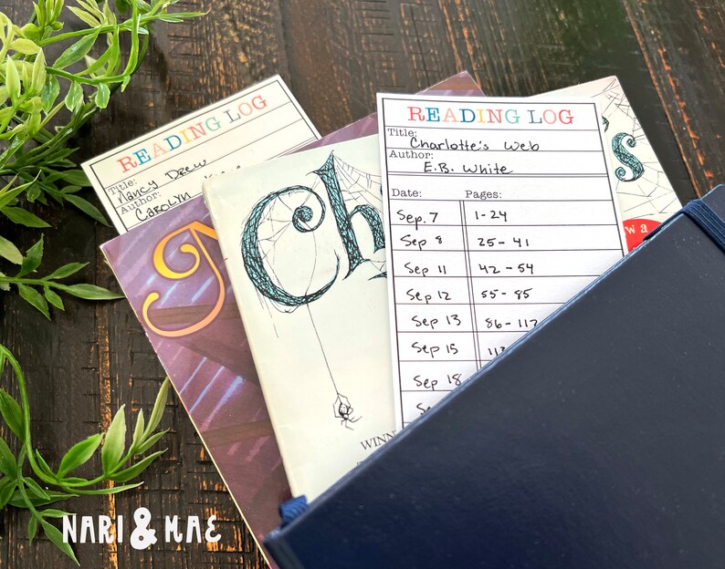 Library Card Style Kids Reading Log Bookmark, Kids Page Tracker ...