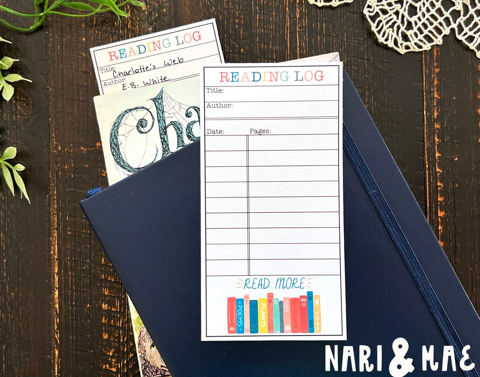 Library Card Style Kids Reading Log Bookmark, Kids Page Tracker ...