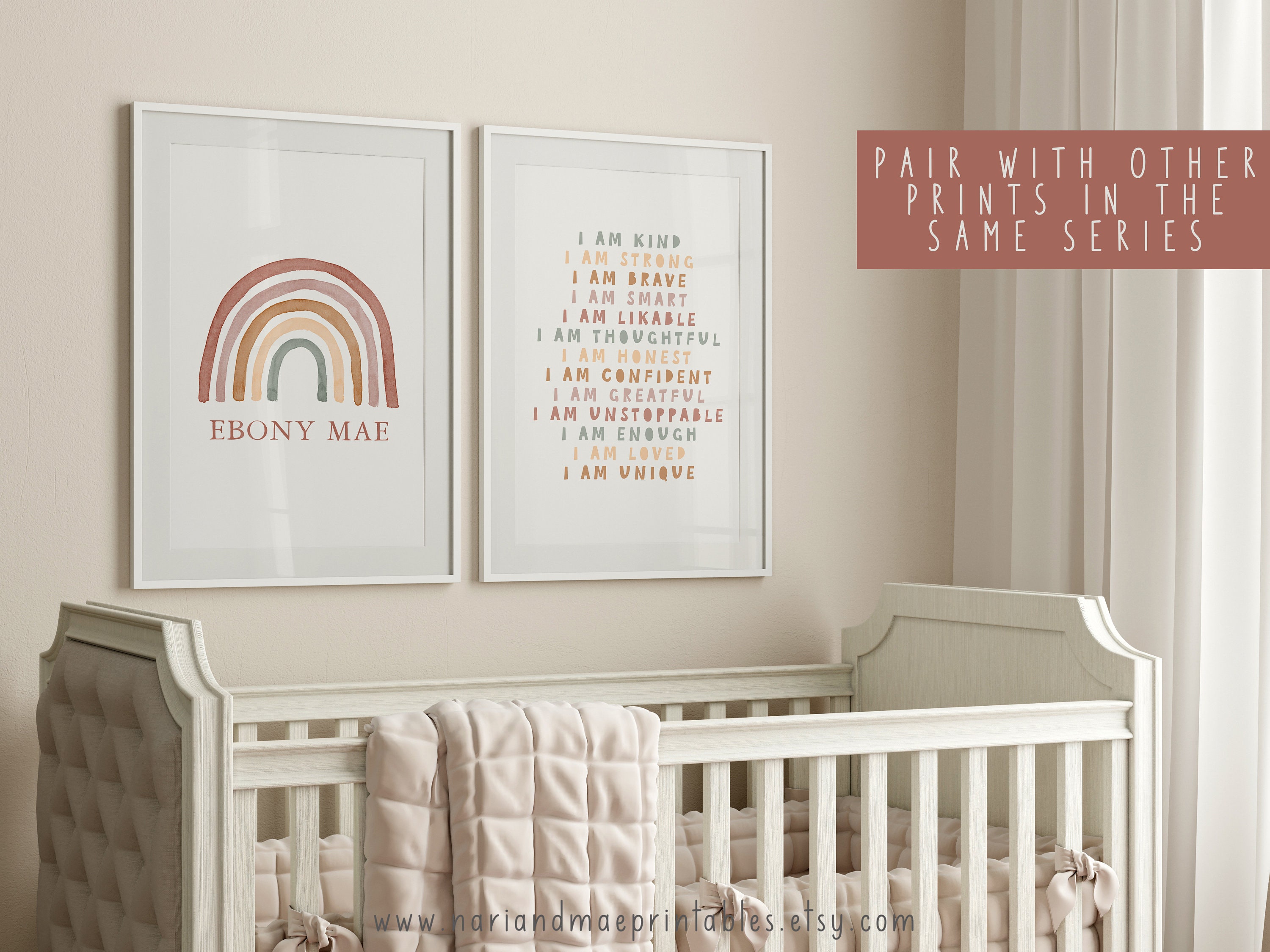 Words of Affirmation Wall Art, Nursery Printable Boho Nursery Print ...