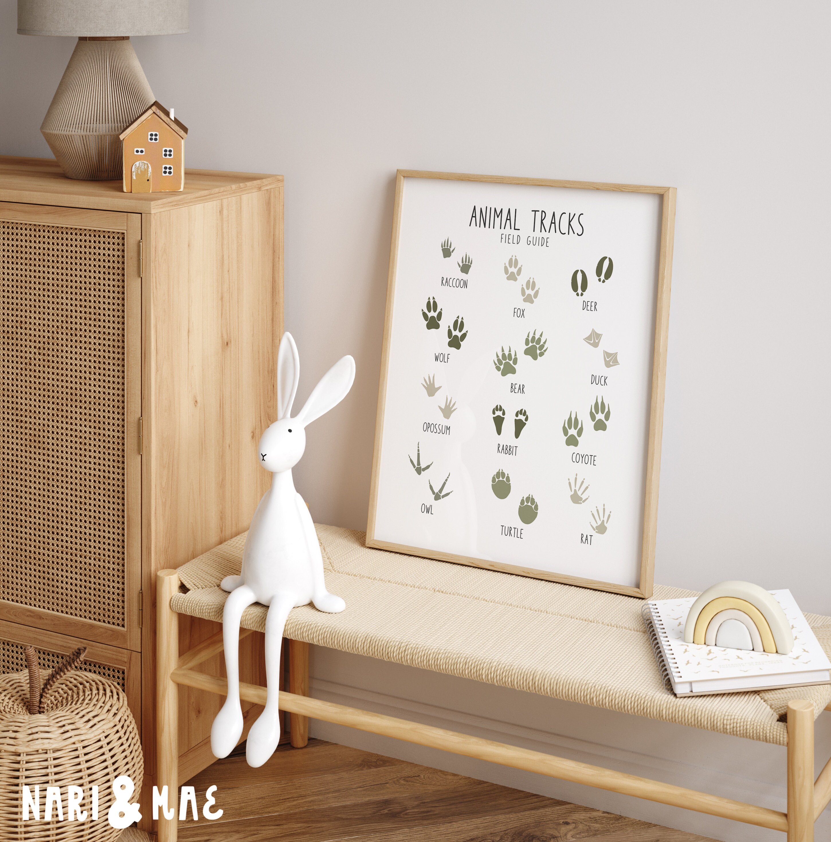 Animal Tracks Print, Animal Footprints Field Guide, Educational Animal ...