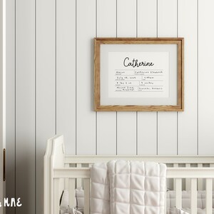 Baby Birth Stats Print, Birth Statistics Sign, Baby Birth Announcement ...