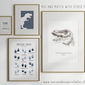 Dino Tracks Dinosaur Footprints Poster Dinosaur Tracks Educational Dino ...