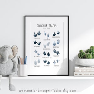 Dino Tracks Dinosaur Footprints Poster Dinosaur Tracks Educational Dino ...