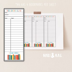 Library Card Style Kids Reading Log Bookmark, Kids Page Tracker ...
