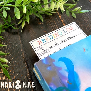 Library Card Style Kids Reading Log Bookmark, Kids Page Tracker ...