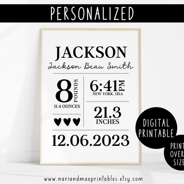 Birth Stat Sign - Etsy